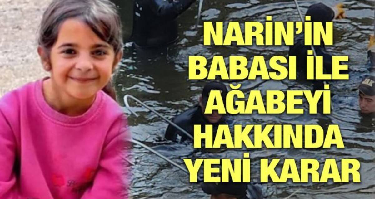 Narin’in babası Arif Güran ile ağabeyi Baran Güran hakkında yeni karar